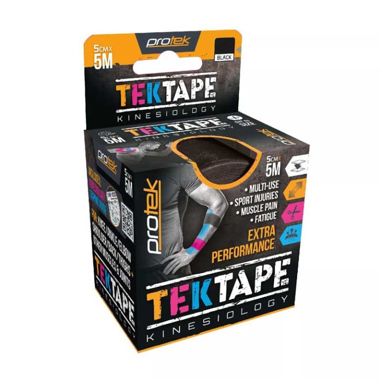 Protek Tektape Kinesiology Tape | 5cm x 5m Roll | Black/Beige/Pink ...